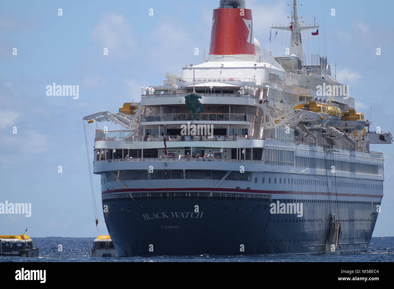 Fred Olsen Cruise Ship Black Watch tendering passengers to Easter ...
