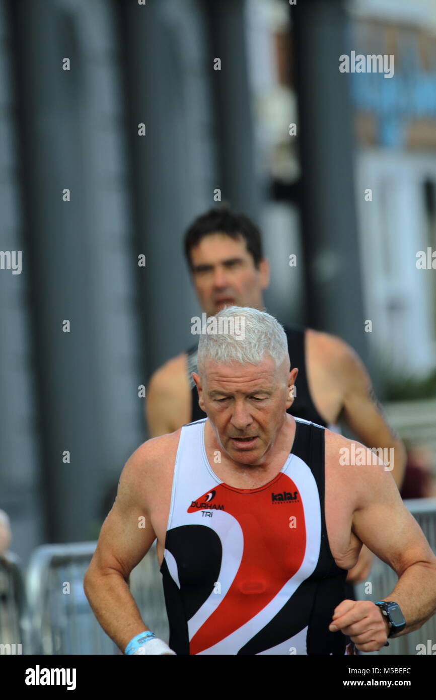 Half marathon stage of Weymouth ironman triathlon 2017 Stock Photo - Alamy