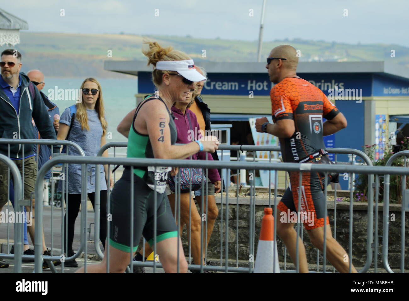 Half marathon stage of Weymouth ironman triathlon 2017 Stock Photo - Alamy