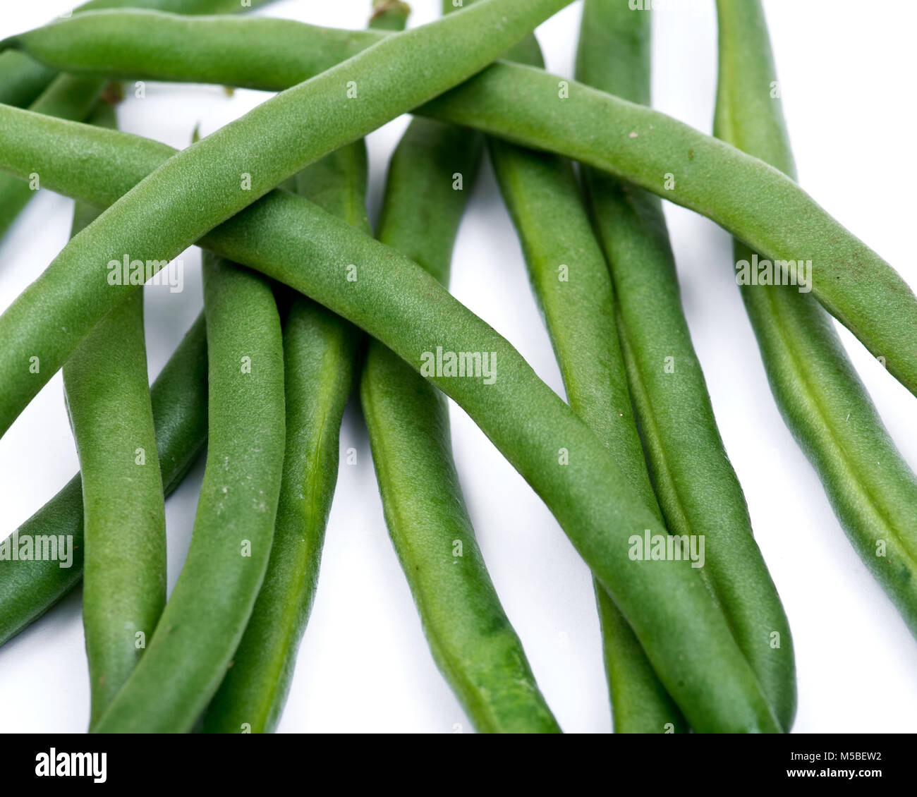 Fresh organic raw green beans isolated on white background Stock Photo ...