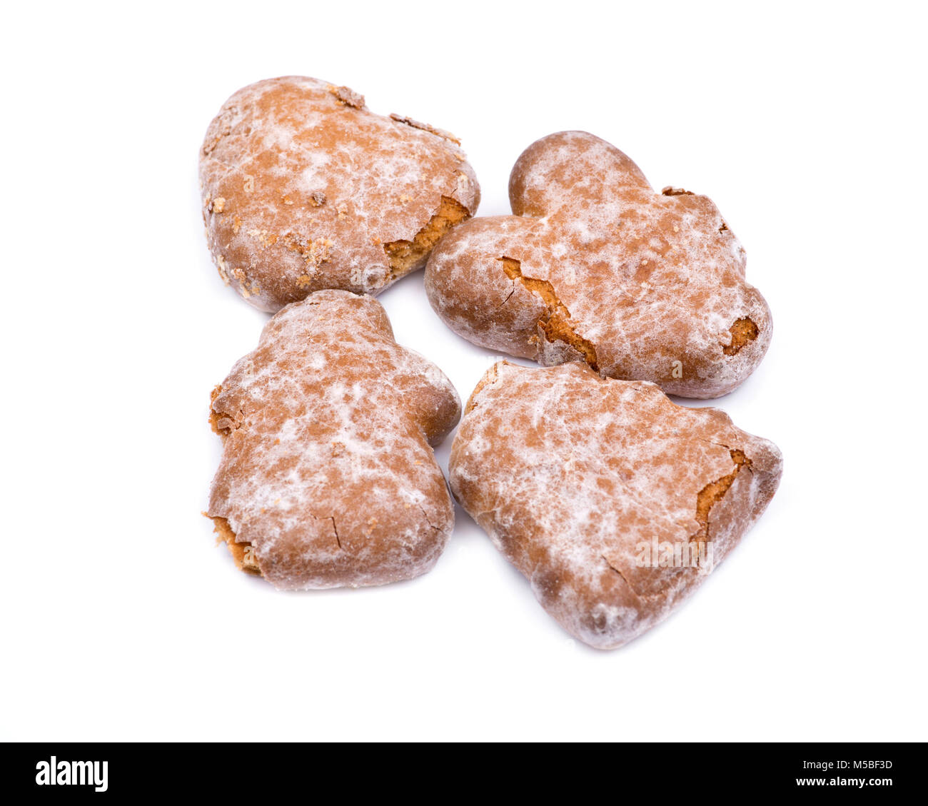 Home made sweet gingerbread isolated on white background Stock Photo ...