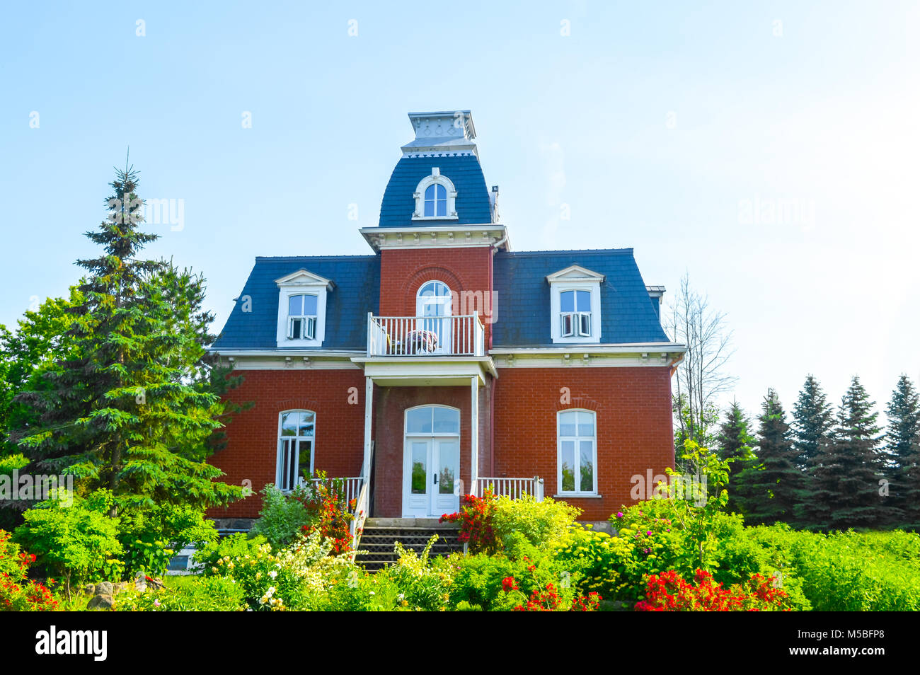 Expensive old house with huge windows in Montreal, Canada Stock Photo ...