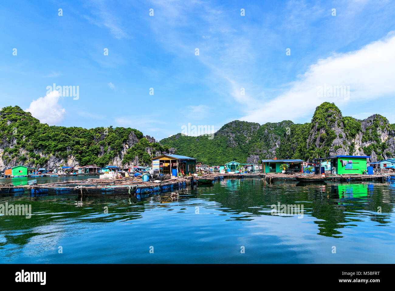 Floating fishing village and rock island in " Lan Ha " Bay, Vietnam ...