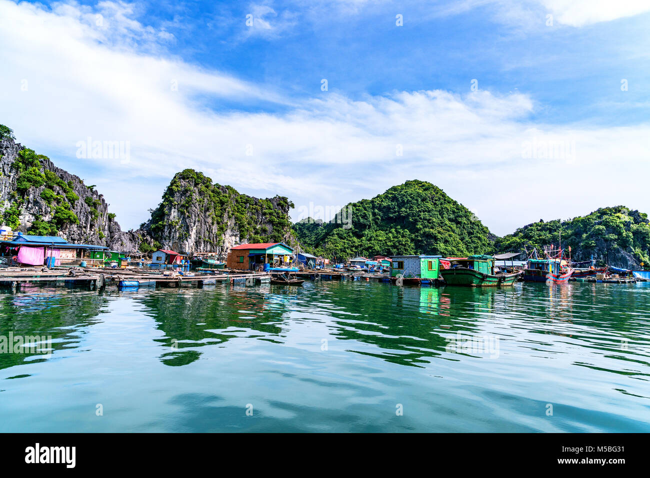 Floating fishing village and rock island in " Lan Ha " Bay, Vietnam ...