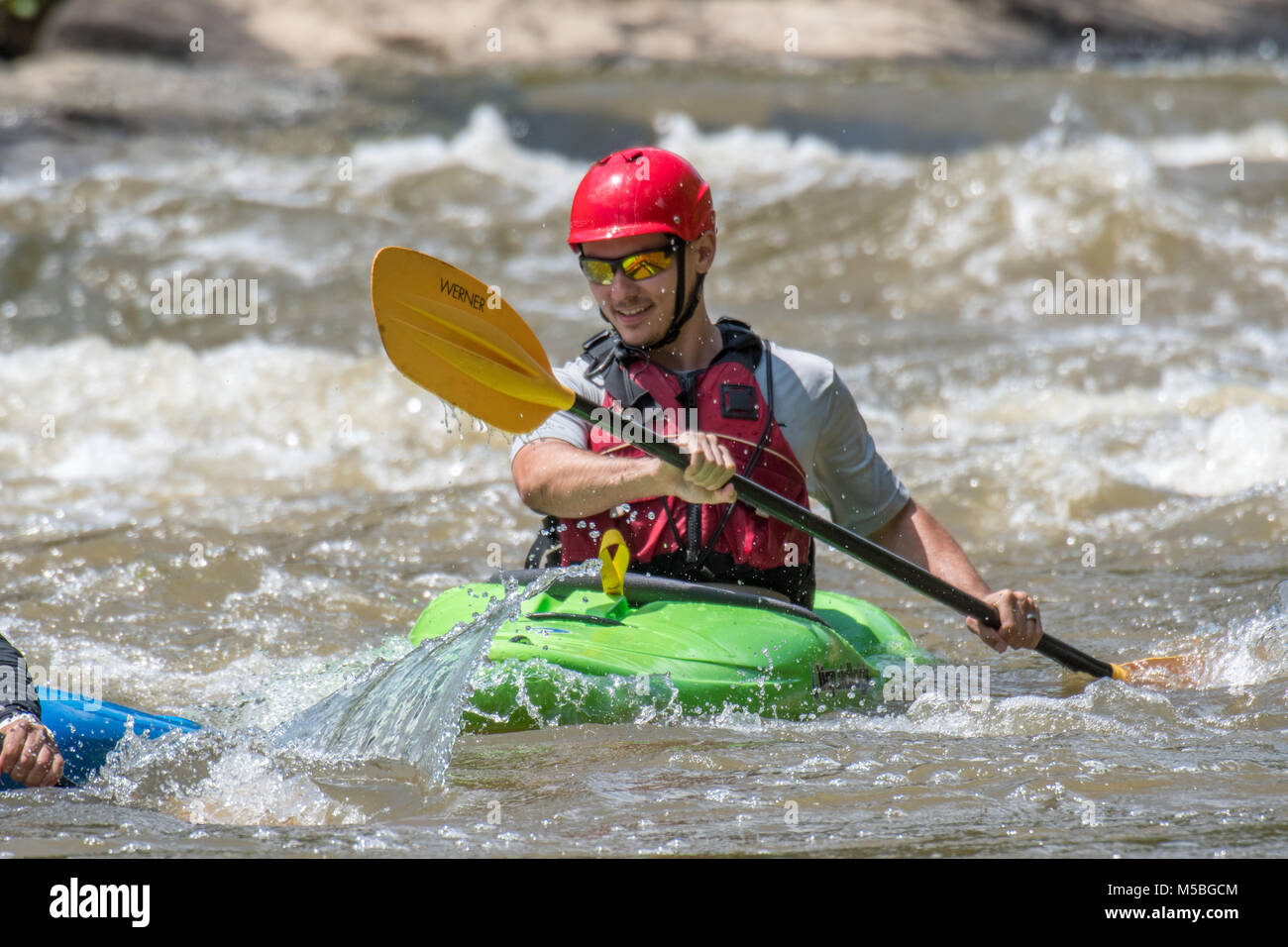 Male kayaker on the Potomac River at Great Falls Stock Photo - Alamy