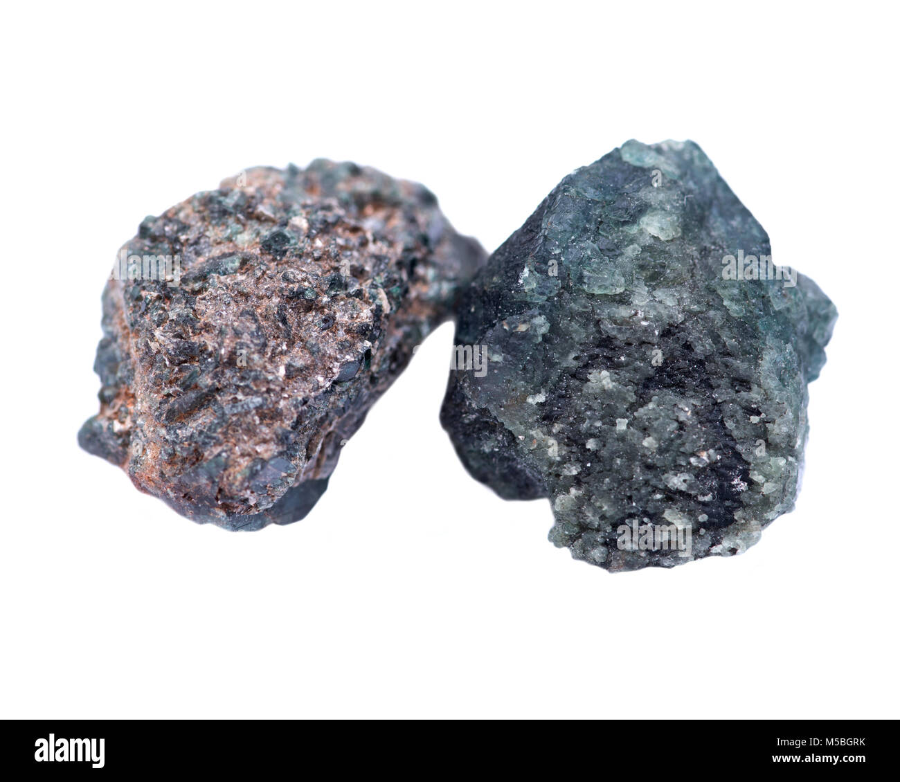 Crystallized alexandrite from Tanzania isolated on white background ...