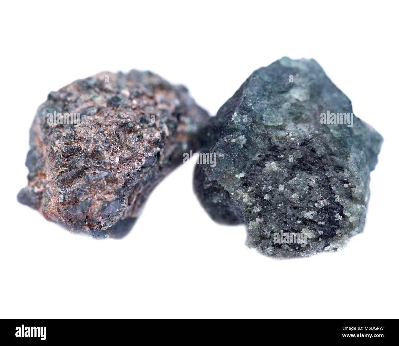 Crystallized alexandrite from Tanzania isolated on white background ...