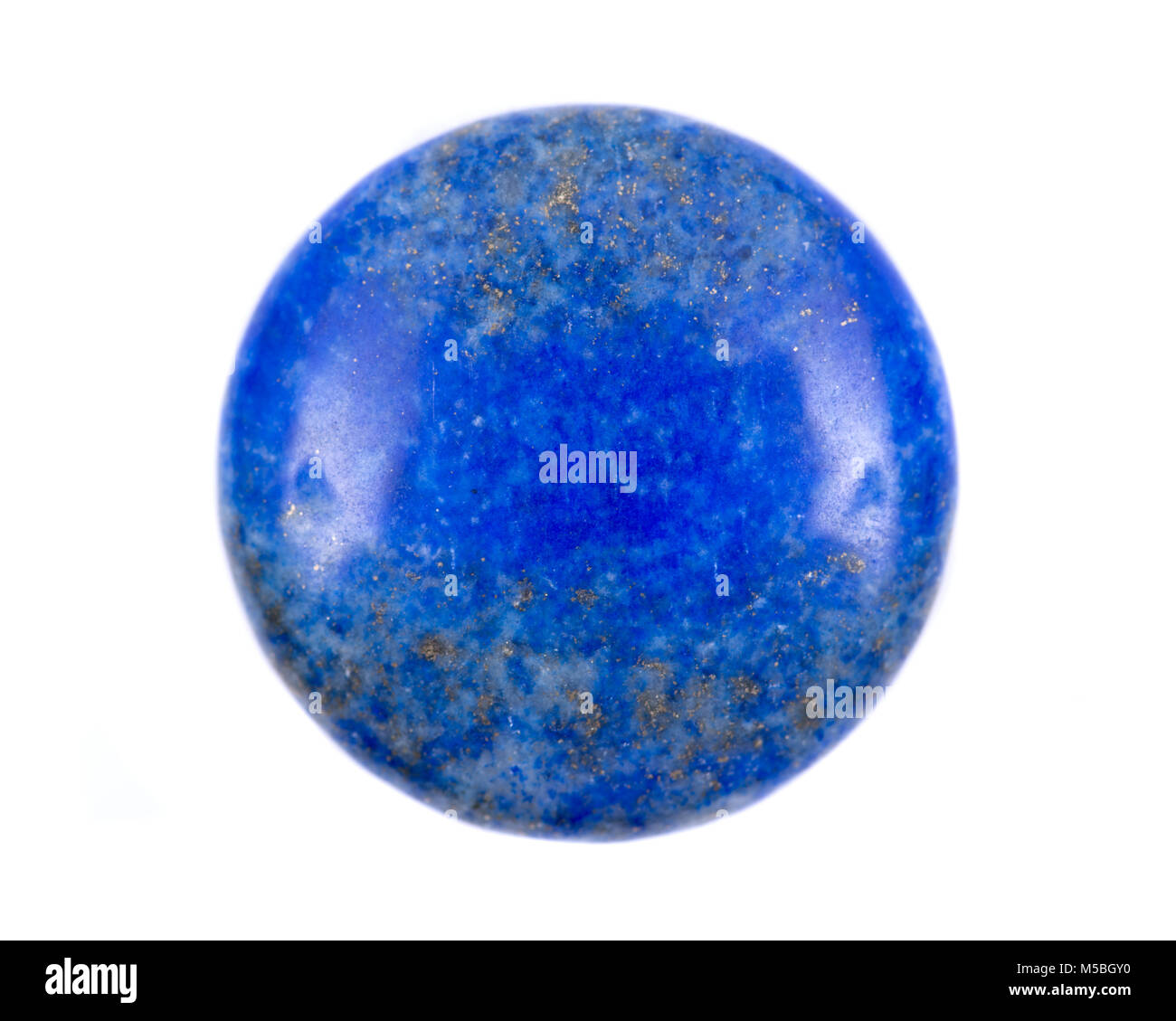 Lapis lazuli coin from Pakistan isolated on white background Stock ...