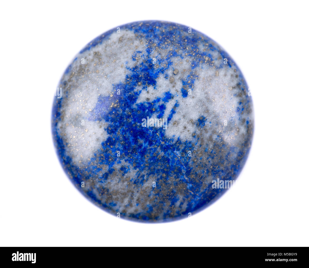 Lapis lazuli coin from Pakistan isolated on white background Stock ...
