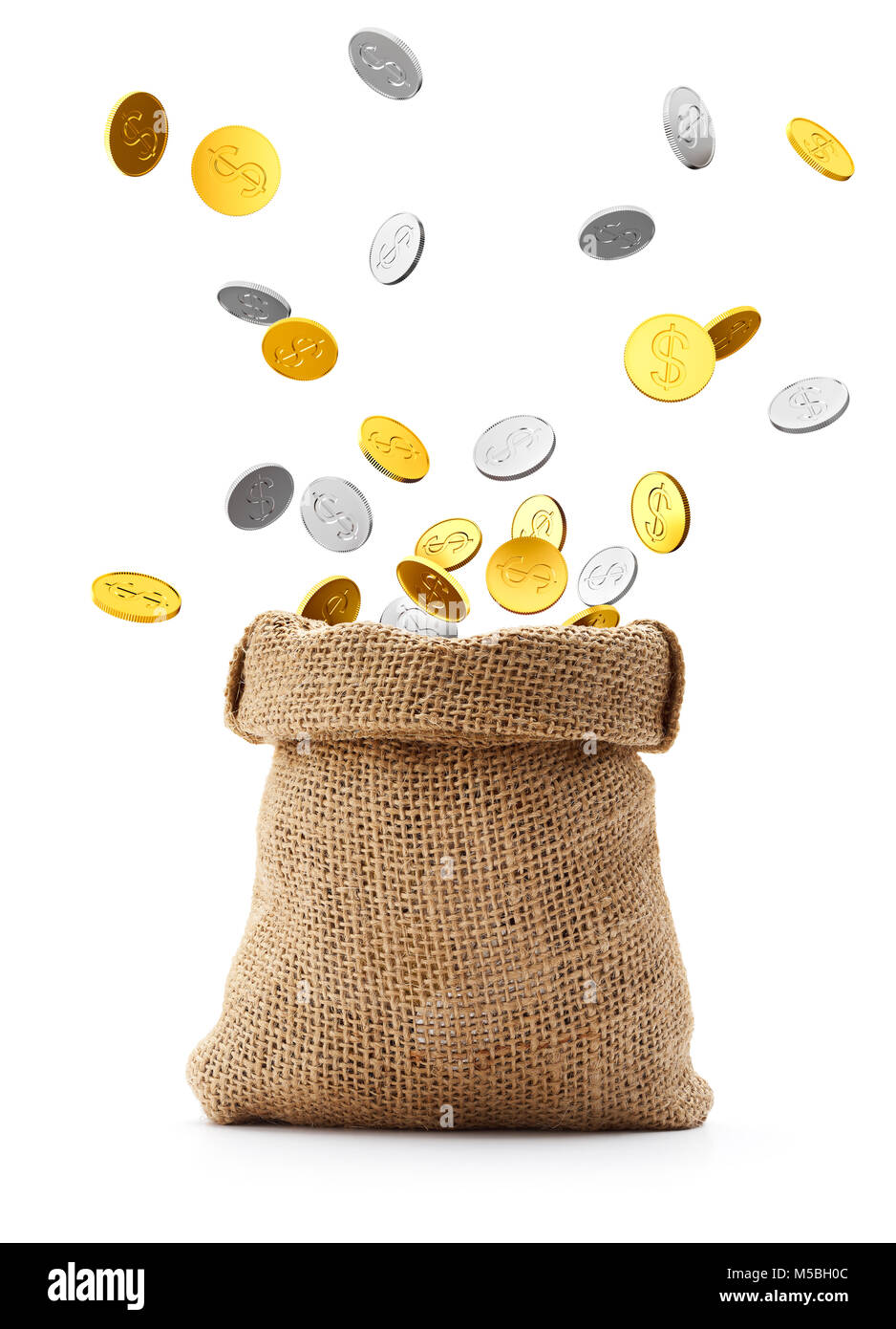Bag gold coins sack hi-res stock photography and images - Alamy