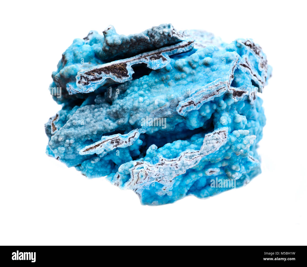 Bright blue rough hemimorphite from Wenshan, Yuunan Province, China ...