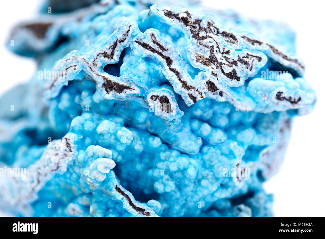 Bright blue rough hemimorphite from Wenshan, Yuunan Province, China ...