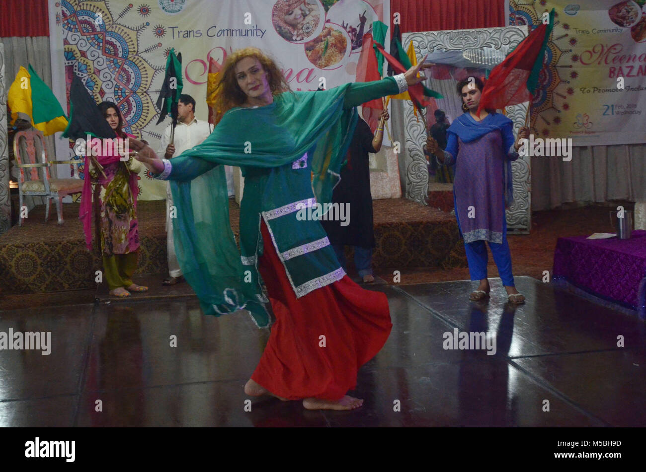 Lahore, Pakistan. 22nd Feb, 2018. Pakistani transgenders community take ...