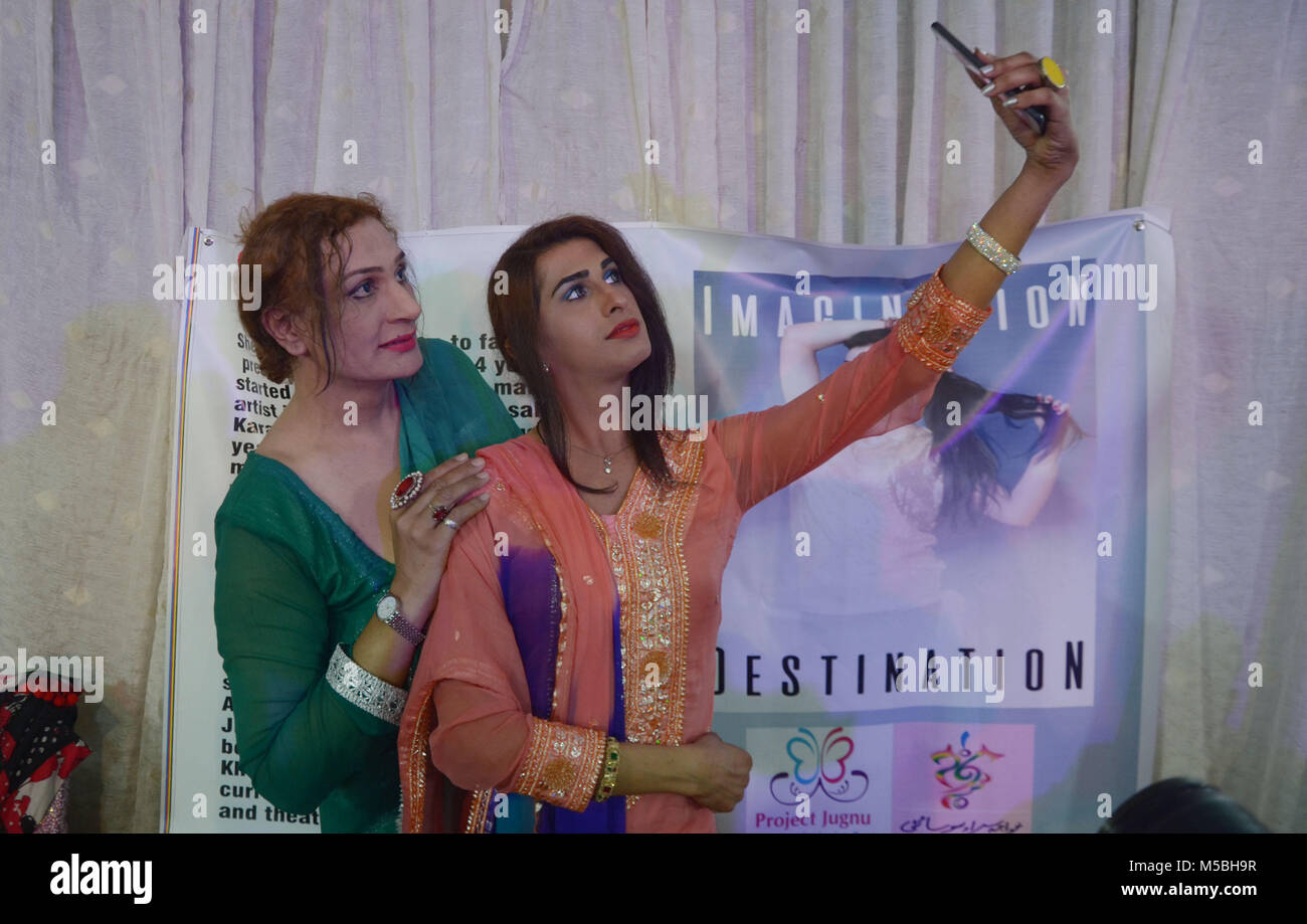 Lahore, Pakistan. 22nd Feb, 2018. Pakistani transgenders community take ...