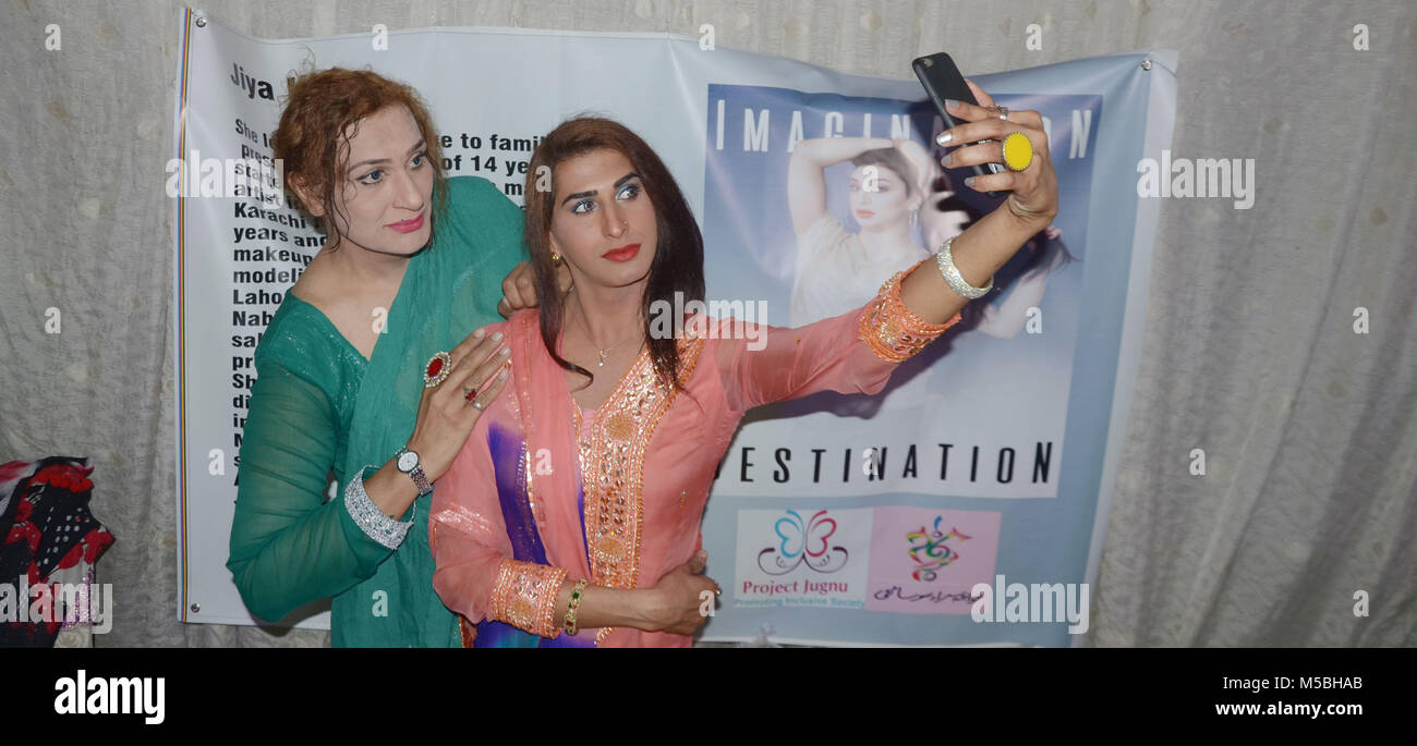 Lahore, Pakistan. 22nd Feb, 2018. Pakistani transgenders community take ...