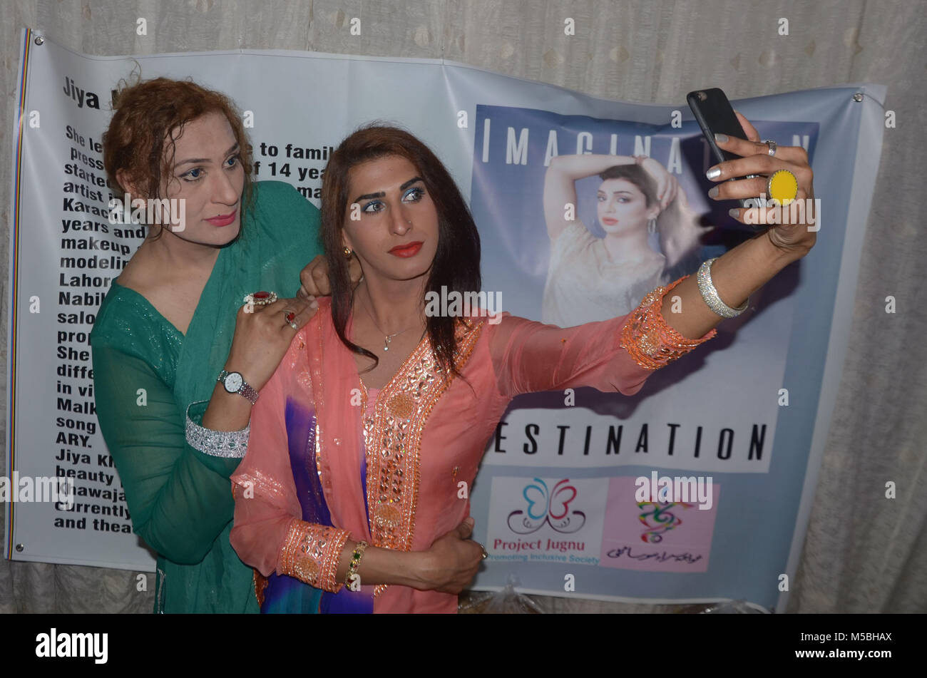 Lahore, Pakistan. 22nd Feb, 2018. Pakistani transgenders community take ...