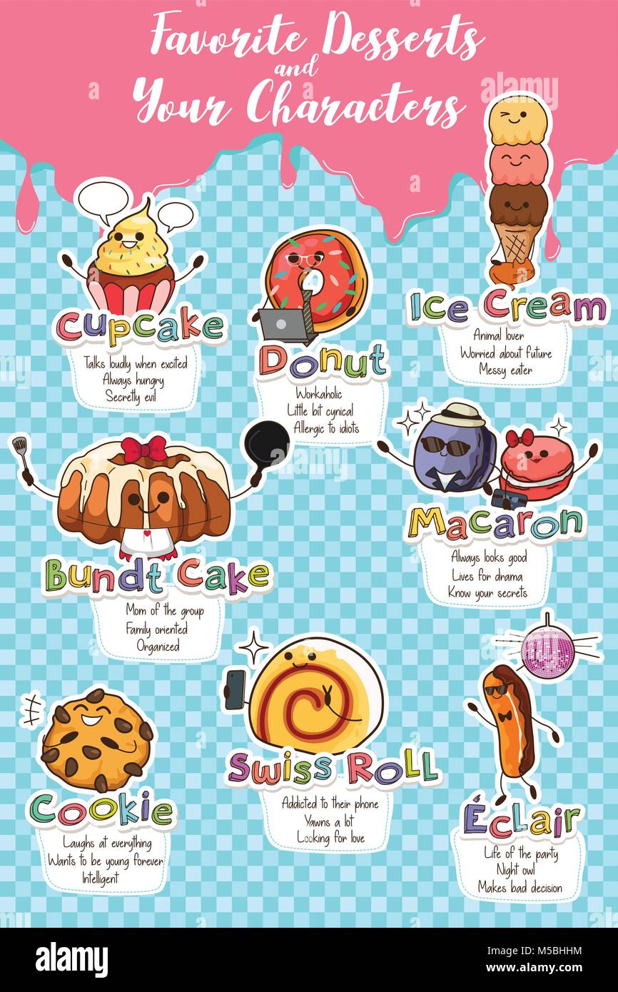 A vector illustration of Desserts in Characters Stock Vector Image ...