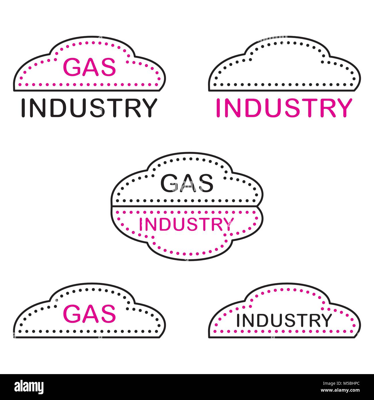 Label, stickers, logos of the gas industry. Design for announcement ...