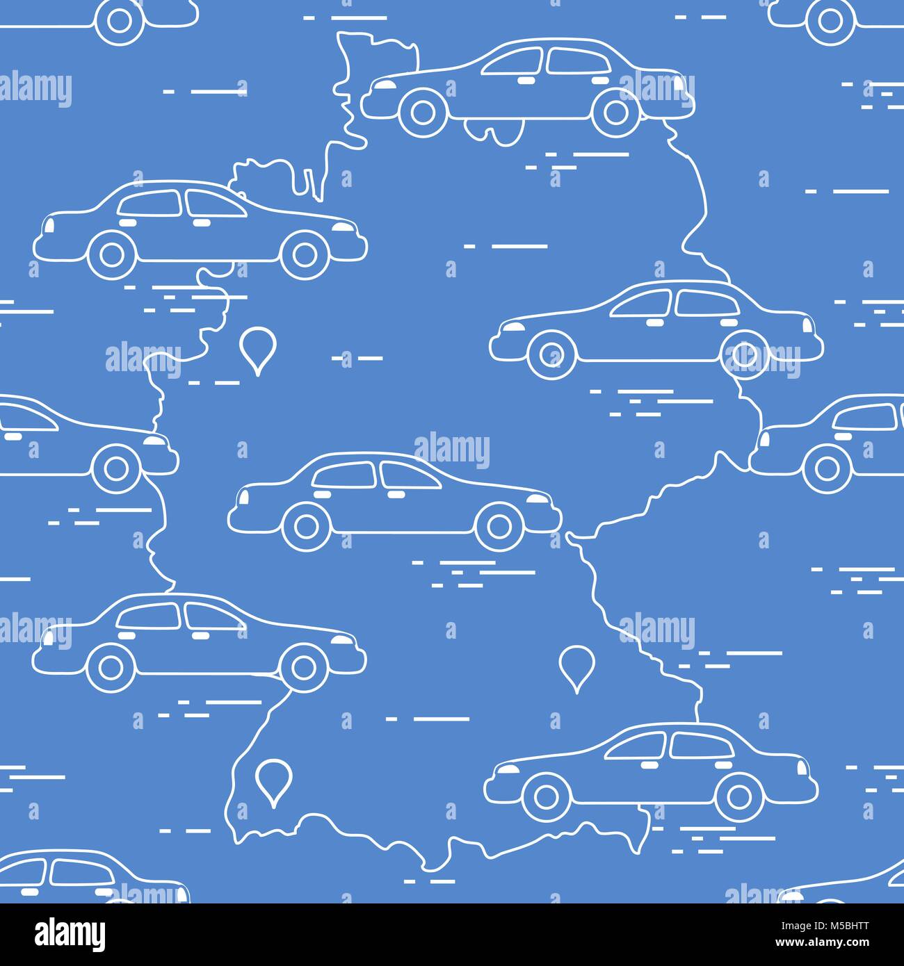 Pattern with cars and map of Germany. Travel and leisure. Design for ...