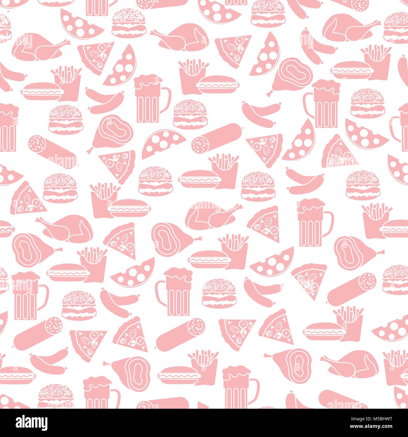 Seamless pattern with different foods. Design for banner and print ...