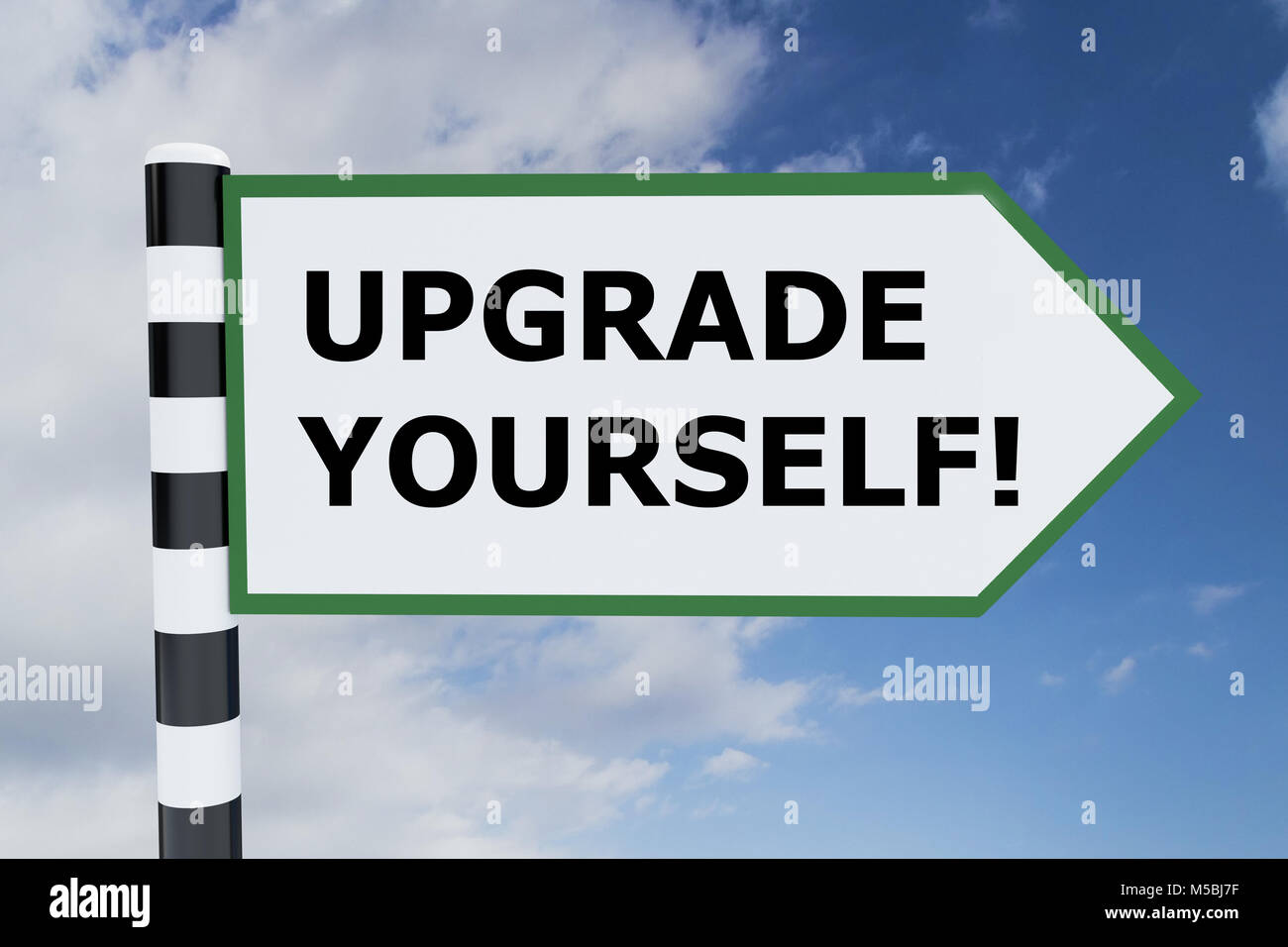 3D illustration of UPGRADE YOURSELF! script on road sign Stock Photo ...