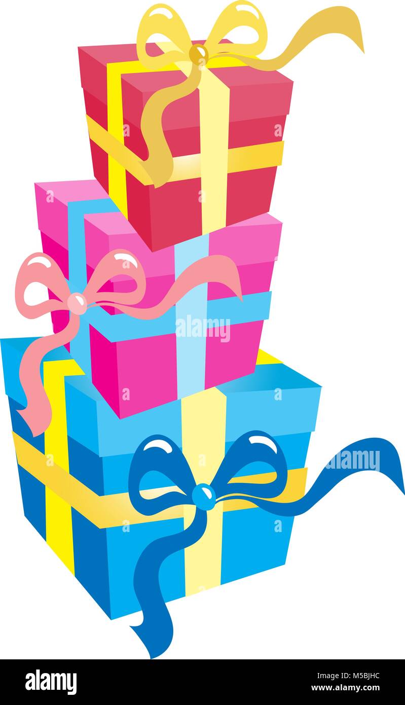 Gift wrapped boxes Stock Vector Images - Alamy