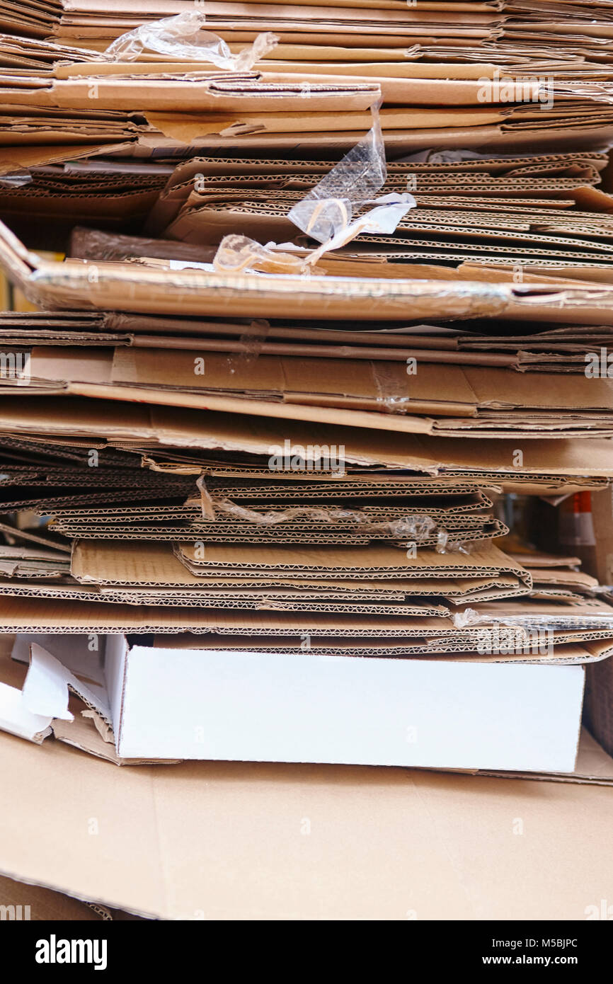 Cardboard trash. Recycle and reuse carton waste. Clean environmental ...