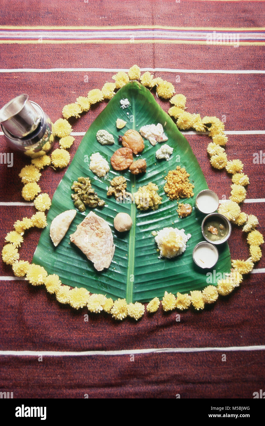 Maharashtrian Thali On Banana Leaf