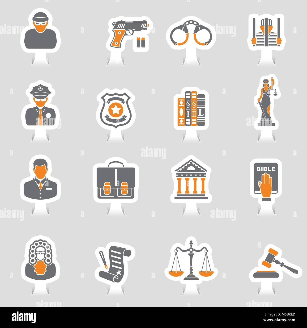 Crime and Punishment Icons Sticker Set Stock Vector Image & Art - Alamy