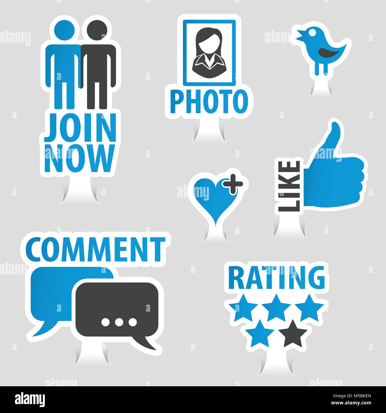 Set Social Media Sticker Icons Stock Vector Image & Art - Alamy