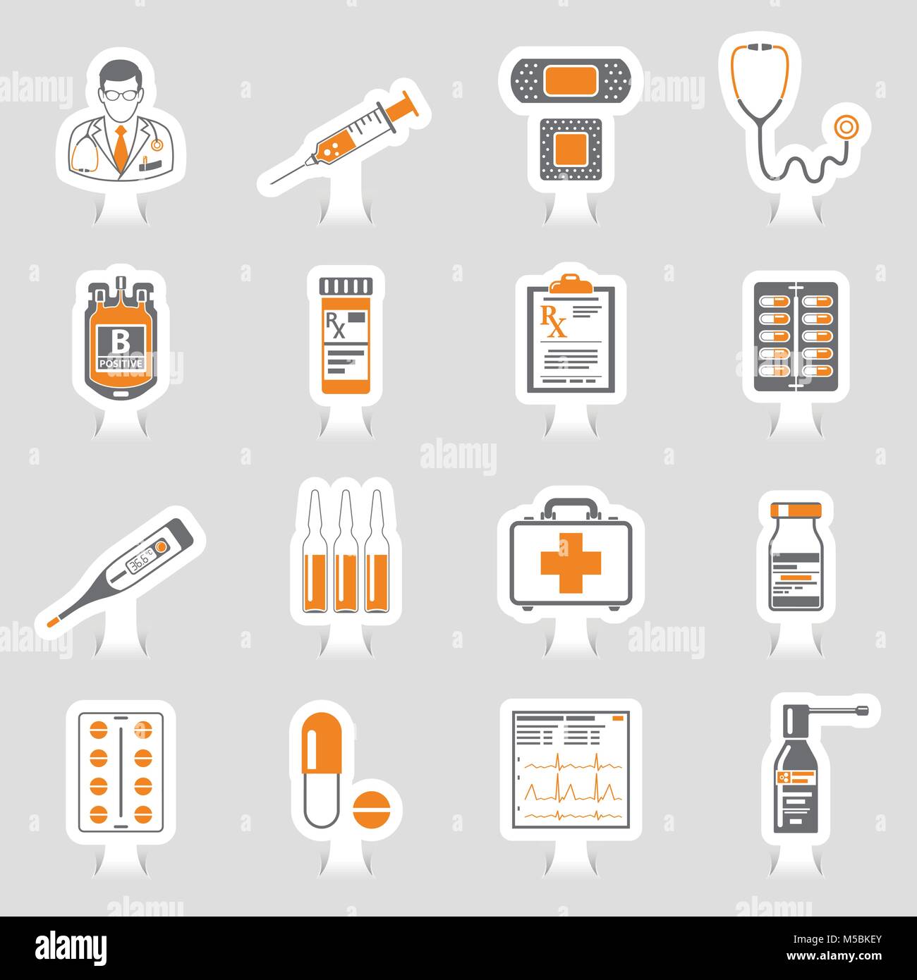 Medical sticker icons set Stock Vector Image & Art - Alamy