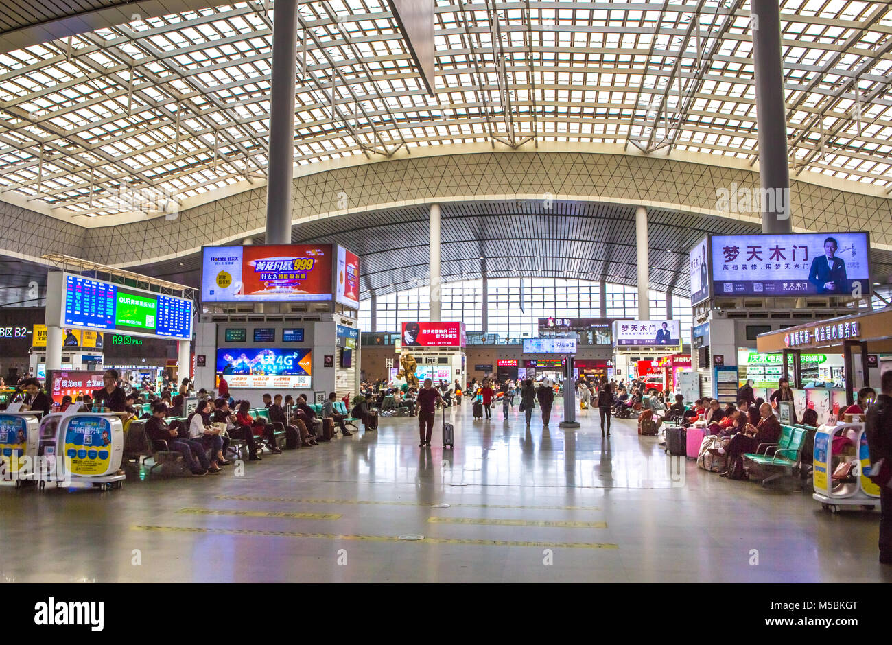 China, Hunan Province, Changsha City, Changsha Train station, waiting ...