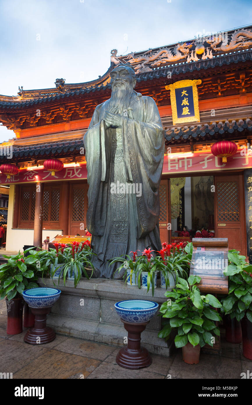China, Jiangsu, Nanjin City, Confucius Temple, Dacheng Hall Stock Photo ...