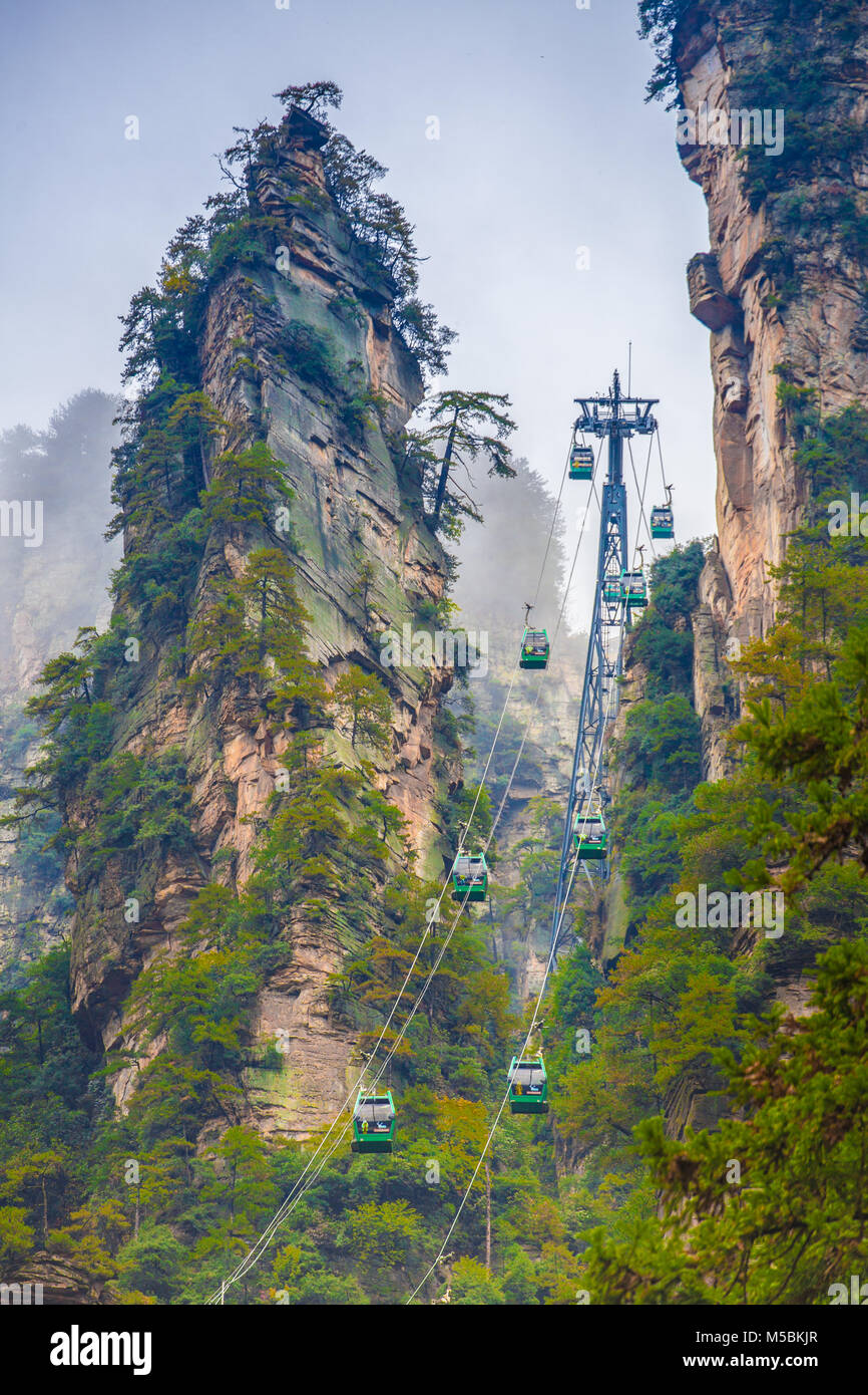 China, Hunan Province, Zhangjiajie City, Zhangjiajie Scenic Park ...