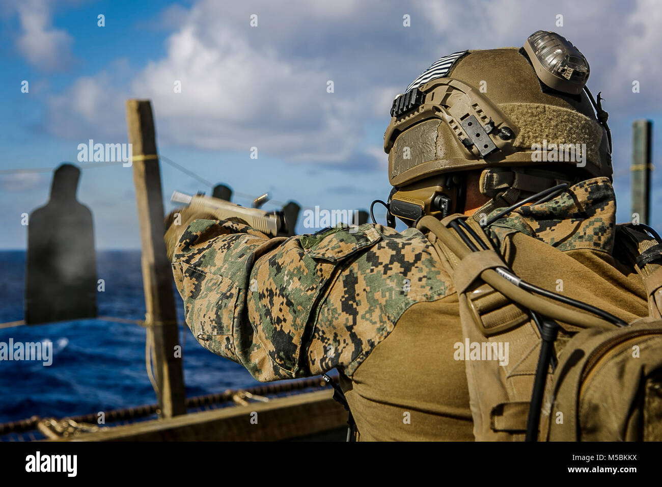 U.S. Marine Corps Capt. Cory Moyer, a platoon commander with the ...