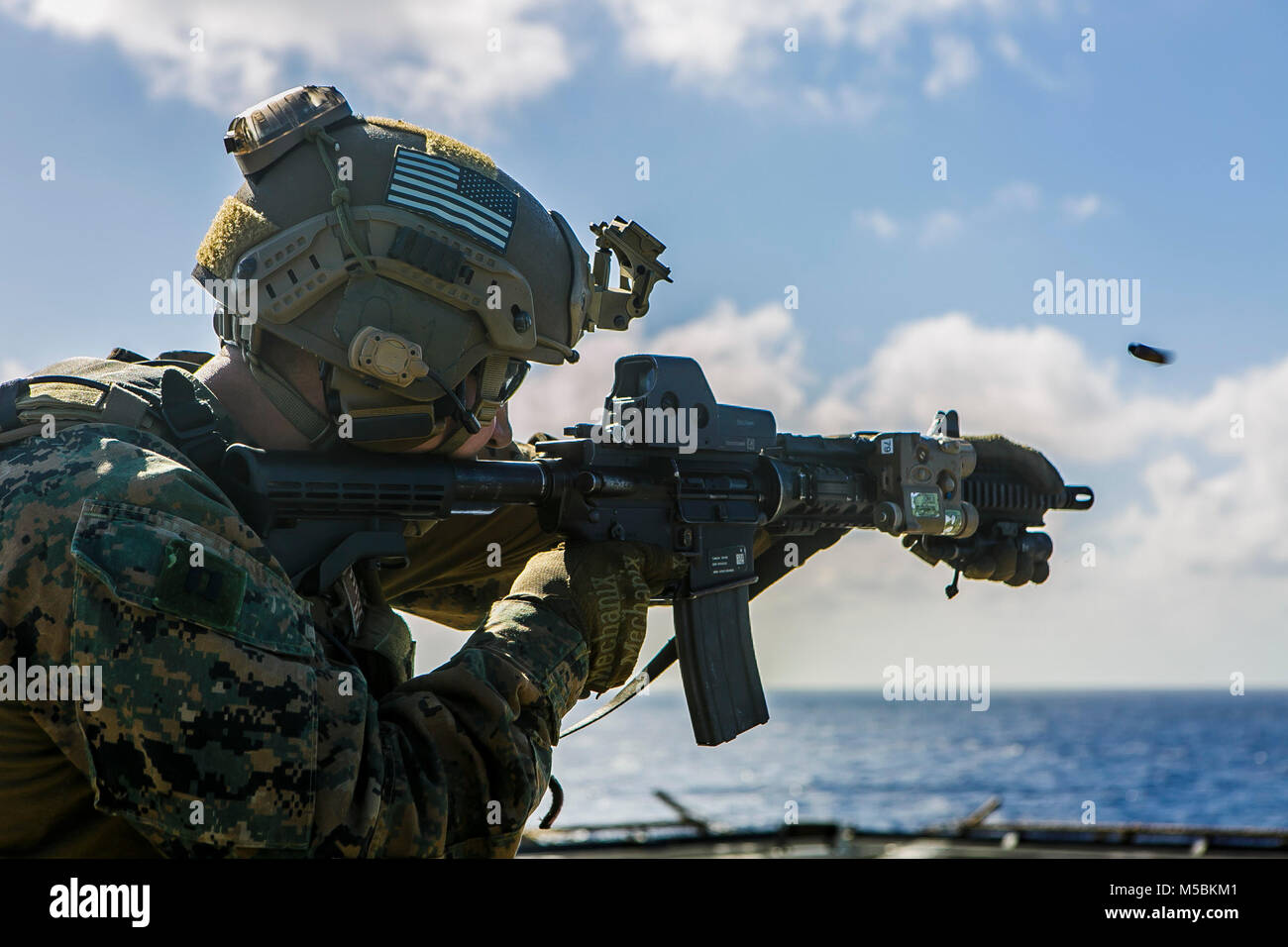 U.S. Marine Corps Capt. Cory Moyer, platoon commander with the Maritime ...