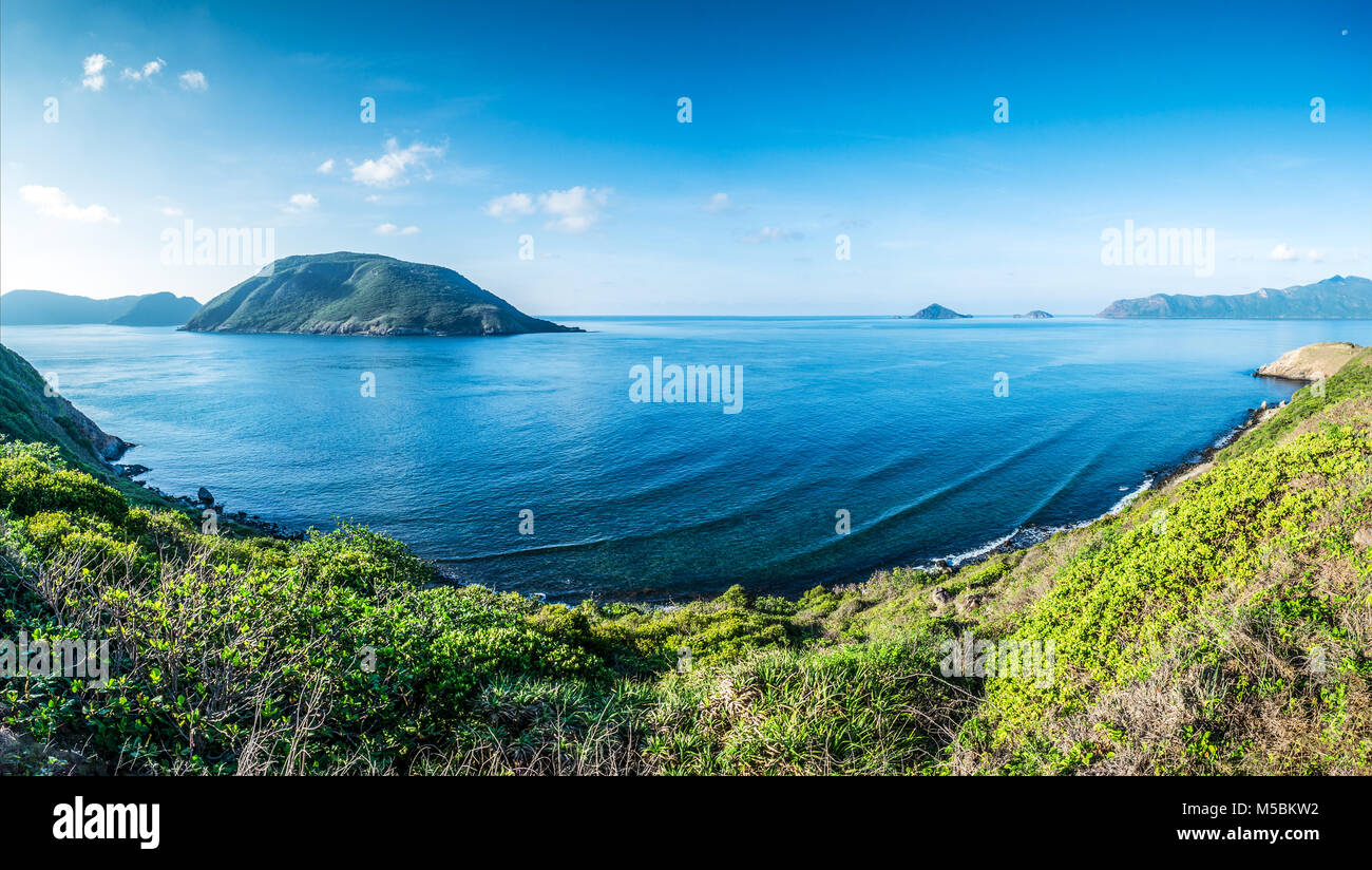 Aerial view of Hon Bay Canh from Con Dao island, Ba Ria, Vung Tau ...