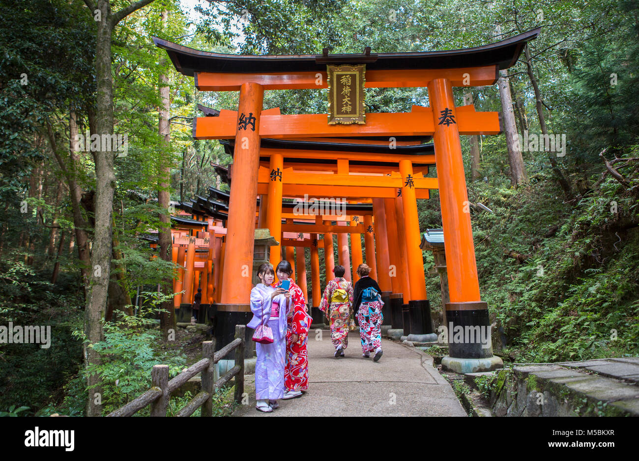 Japan, Kyoto City,Fushimi Inari Shrine, Tori Gates Stock Photo - Alamy