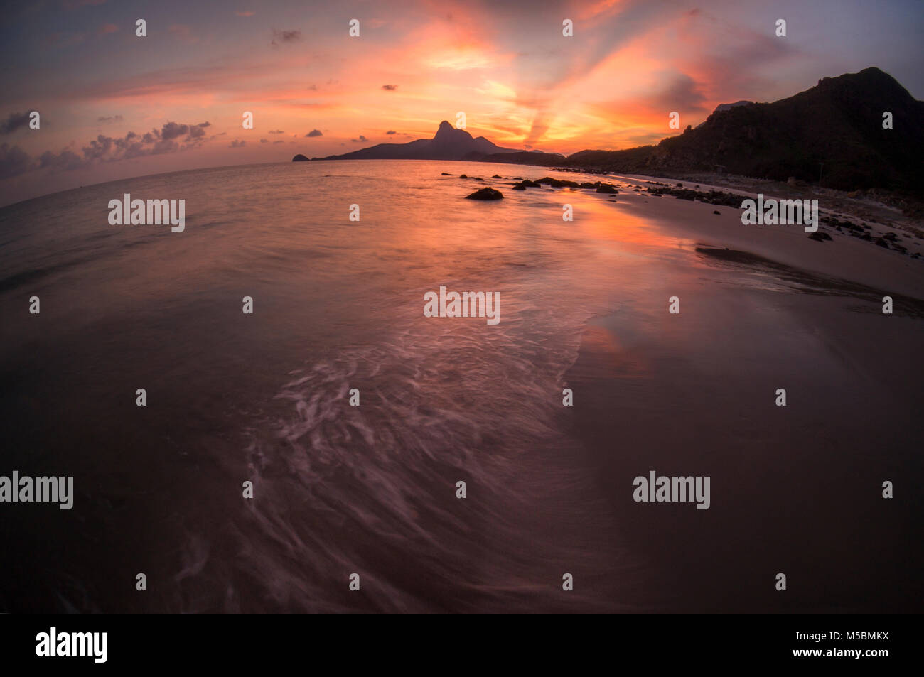 Sunset on mountain Love. View from Nhát beach. Con Dao island, Ba Ria ...