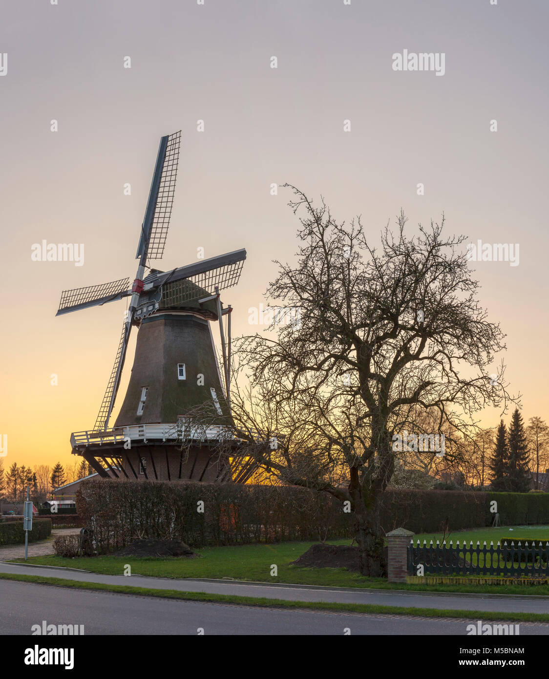 Windmill called De Walderveense Molen Stock Photo - Alamy