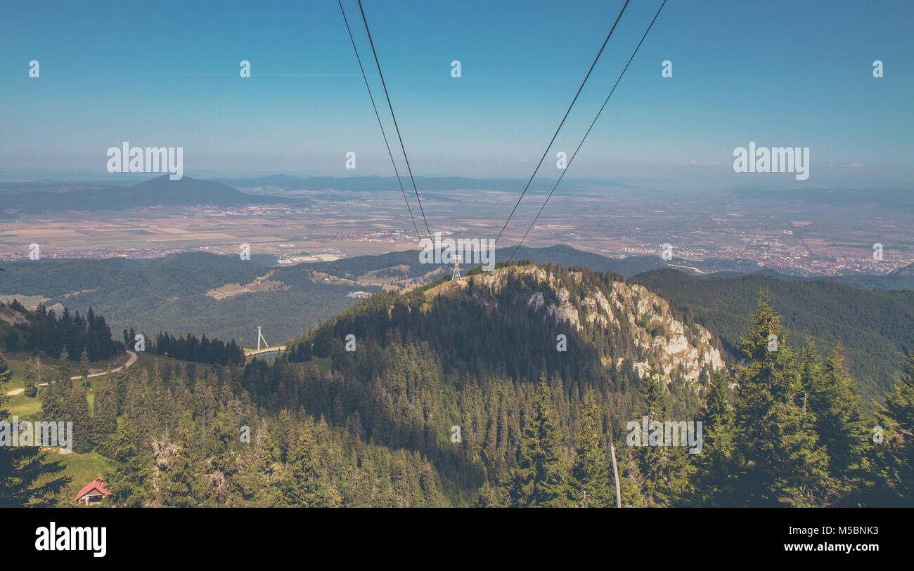 landscape from the Brasov county Mountains in Romania in the summer sun ...