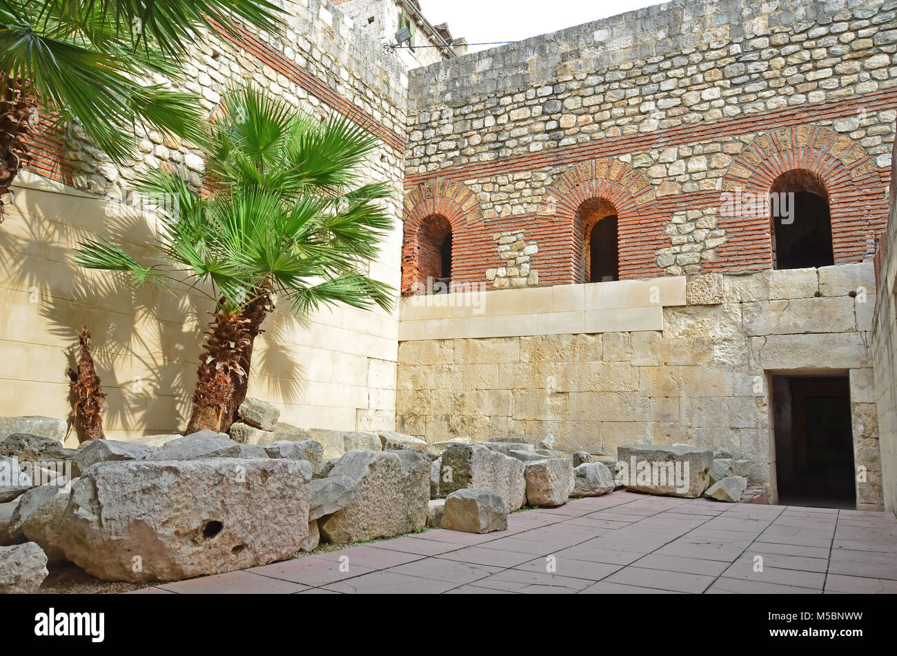 The palace of the ancient roman emperor Diocletian in Split, Croatia ...