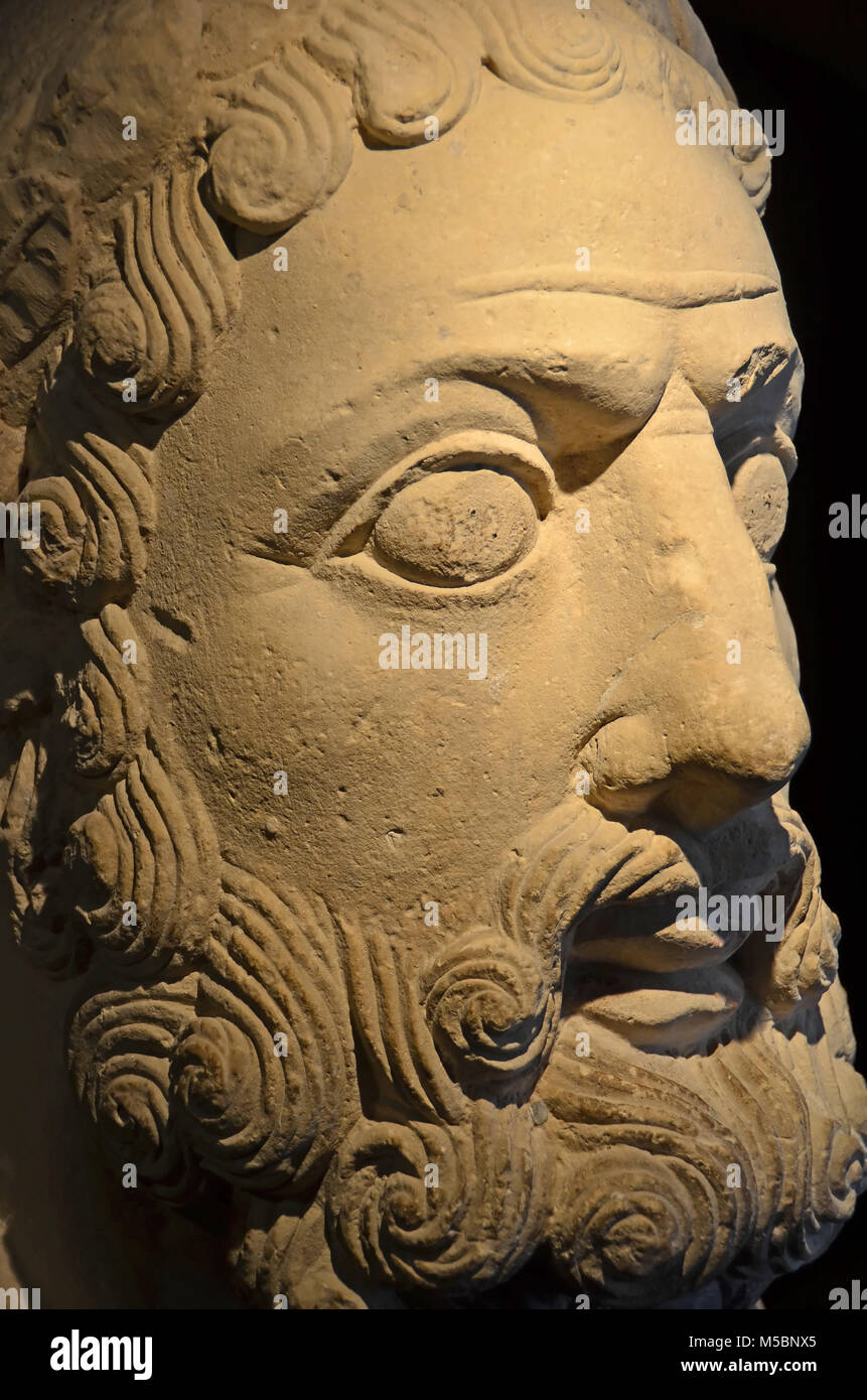 Ancient Roman sculpture of the head of the hero Hercules Stock Photo ...