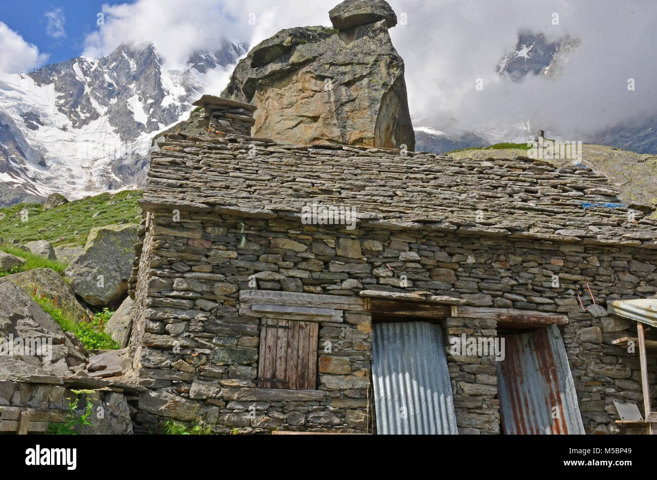 Mountain Bothy. A basic stone shelter in the mountains often used by ...