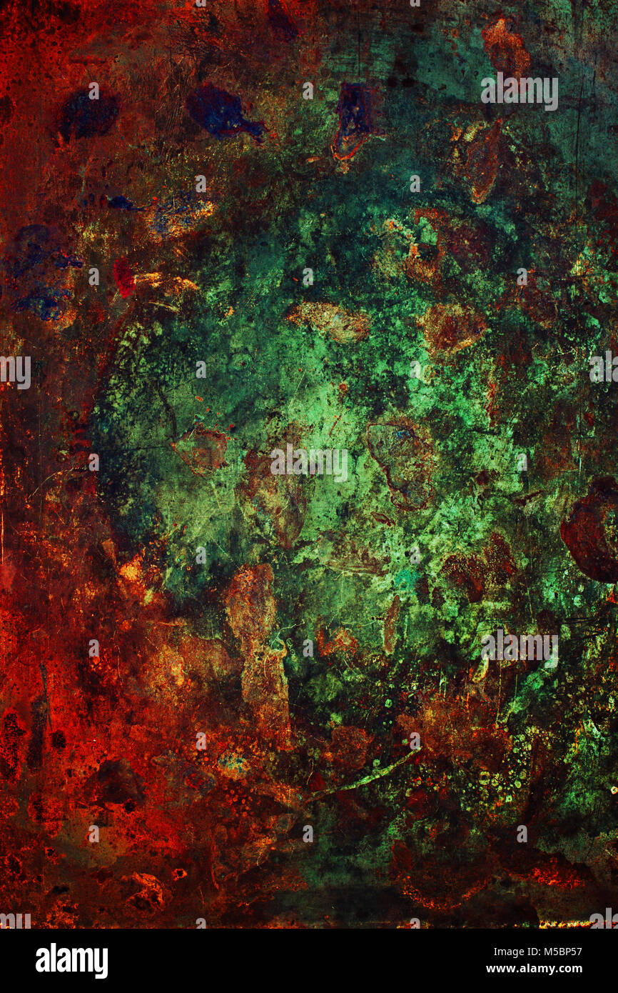 Red-green art metal background Stock Photo - Alamy