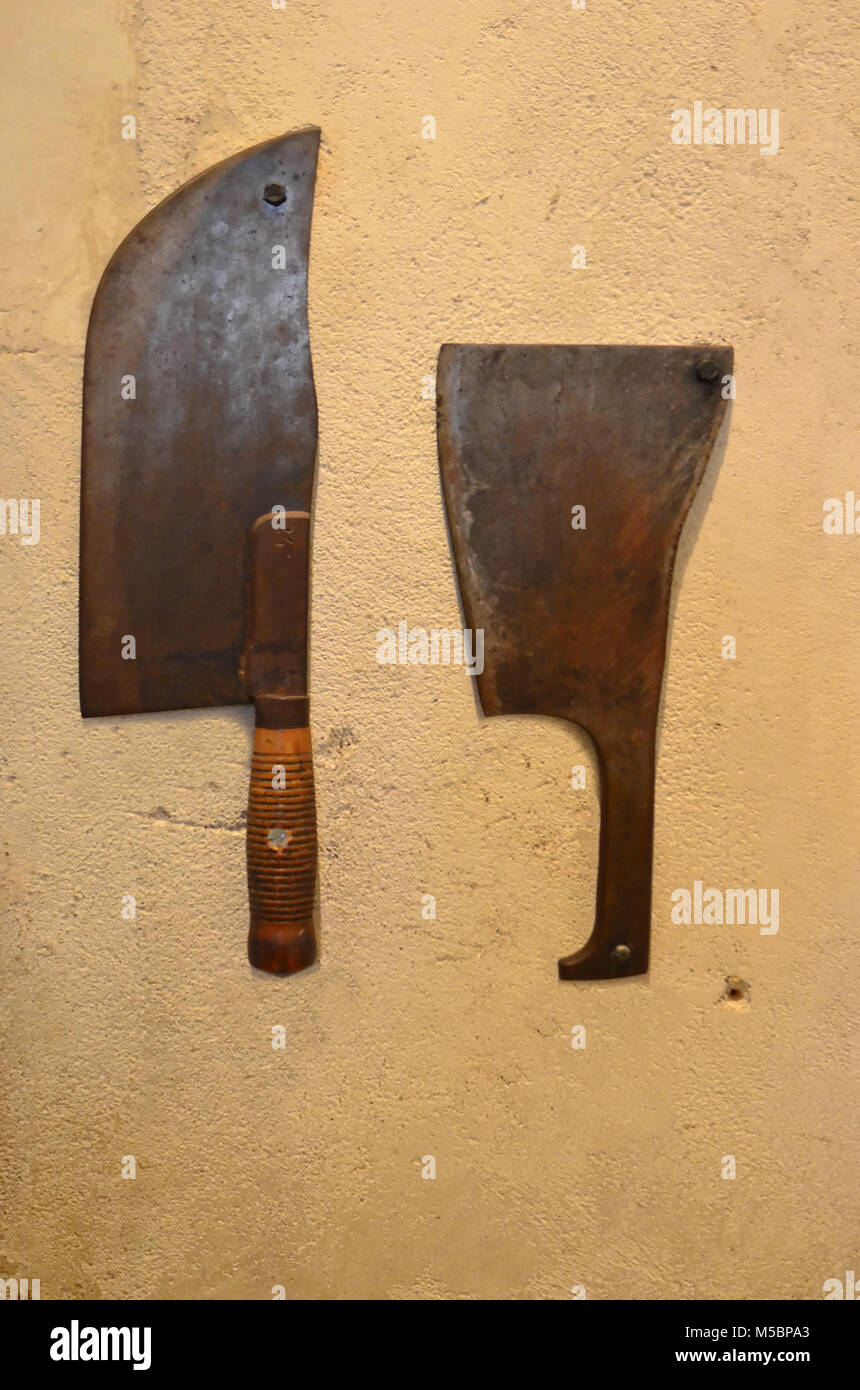 500 year old meat cleavers used for preparing meals Stock Photo - Alamy