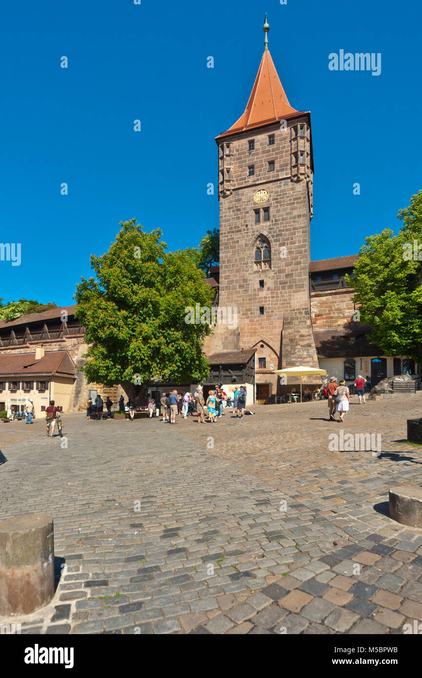 Nuremberg, Germany, Bavaria, place, tower, gate, historically, well ...