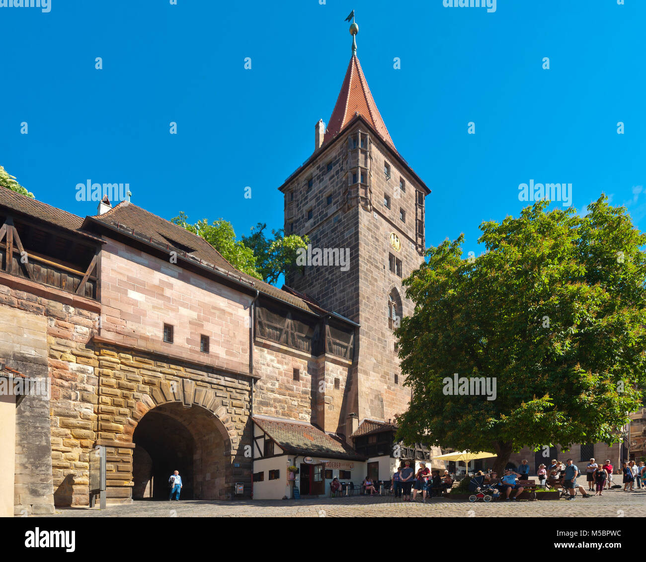 Nuremberg, Germany, Bavaria, place, tower, gate, historically *** Local ...