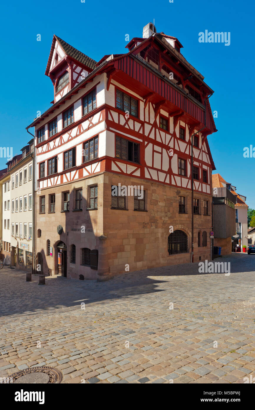 Bavaria, Germany, Nuremberg, place, framework, Albrecht Dürer, house ...