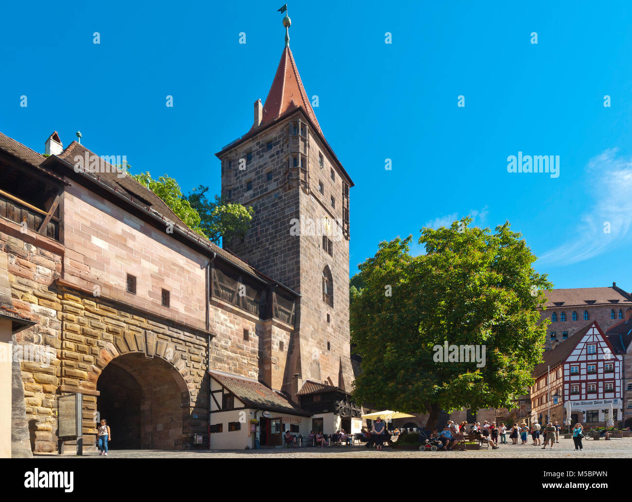 Nuremberg, Germany, Bavaria, place, tower, gate, historically *** Local ...